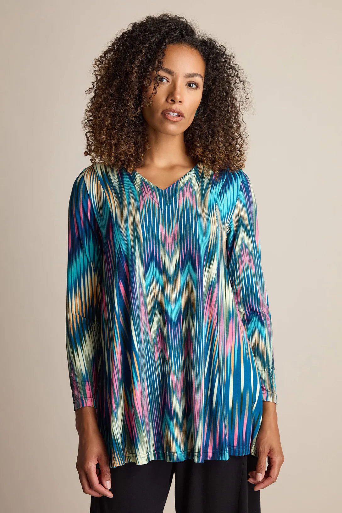 Autumnal Ikat Jersey Top – BROADWAY